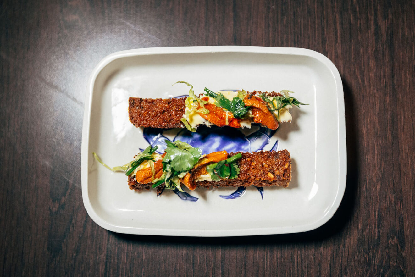Recette : Grosse Mouillette aux Langues d'Oursin et Beurre d'Agrumes